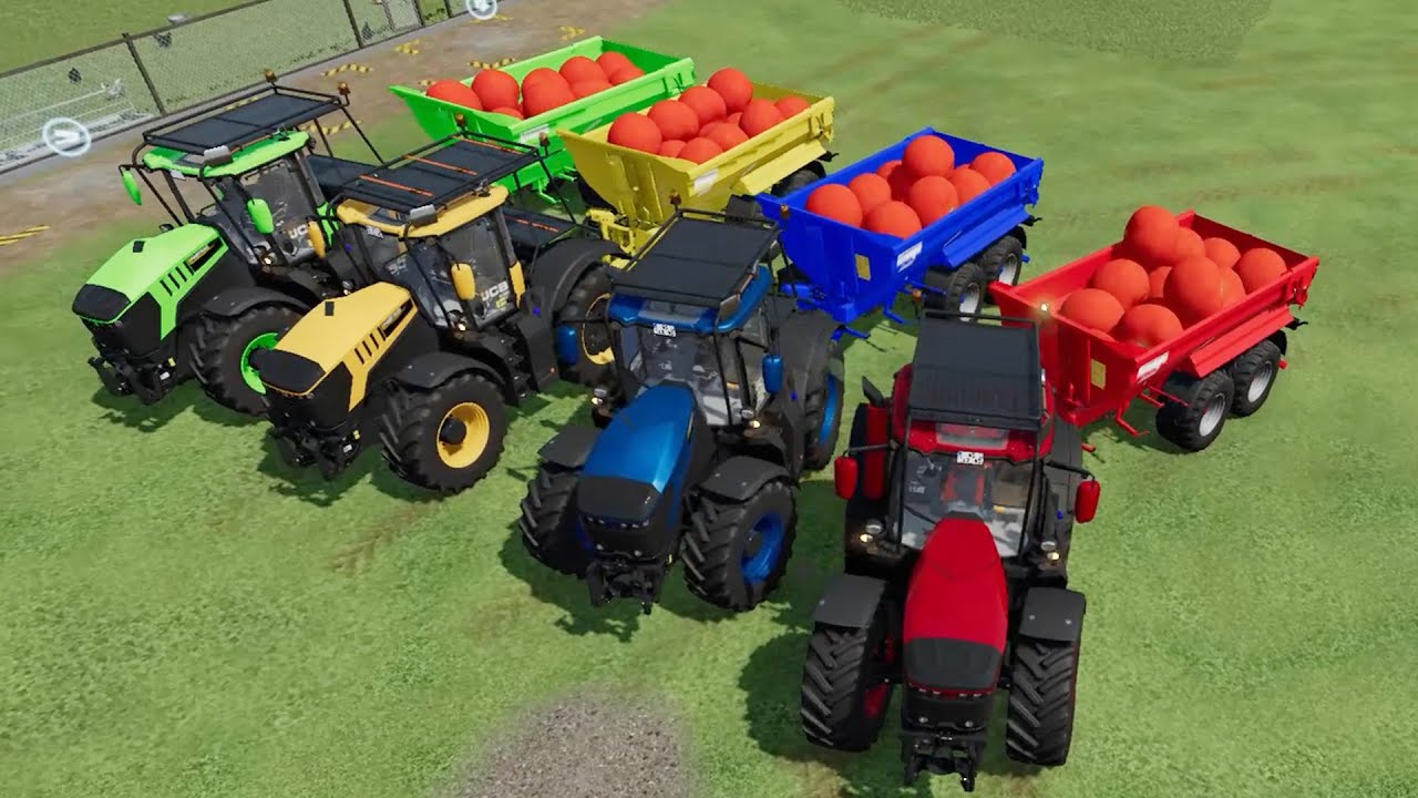 Farming simulator 22 | Transporting giant tomatoes with jcb tractors ...