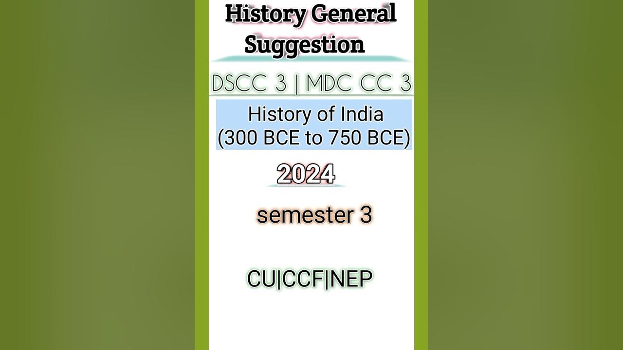 History General 2024 3rd Semester Suggestion|History Honours 2024 3rd ...