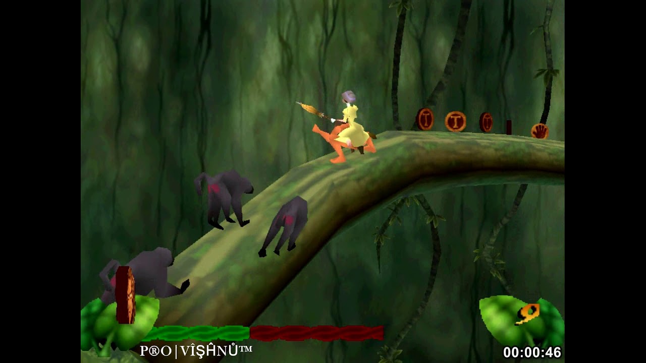 Disney's Tarzan 1999 Speed run Level 7 The Baboon Chase 1:43 By M ...