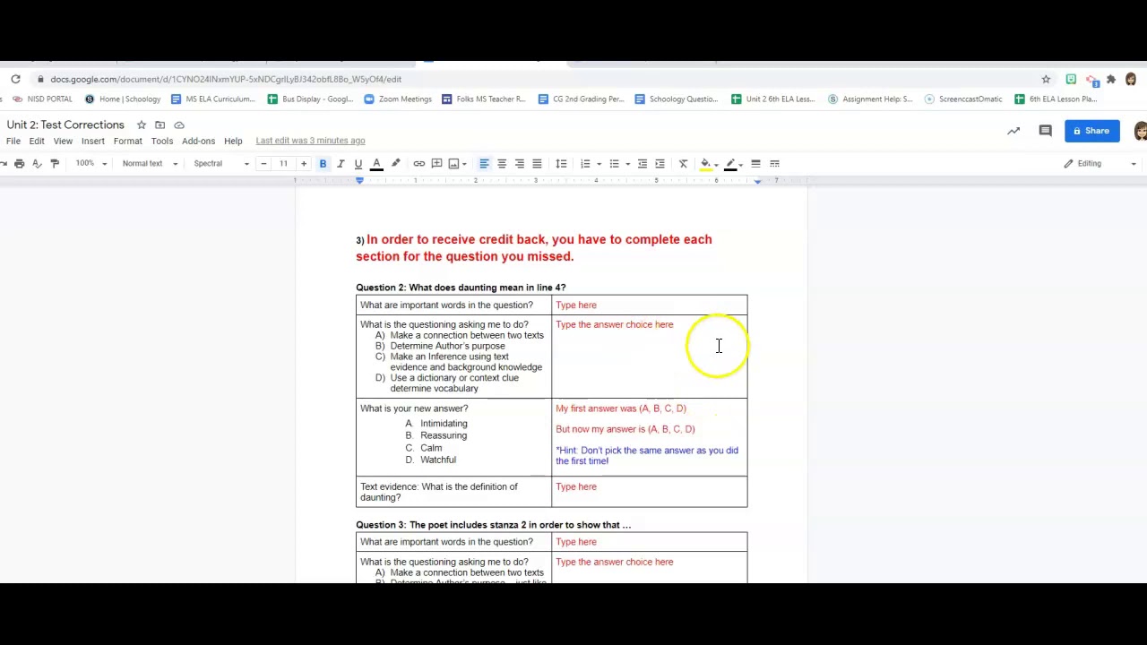 Unit 2 Test corrections - YouTube