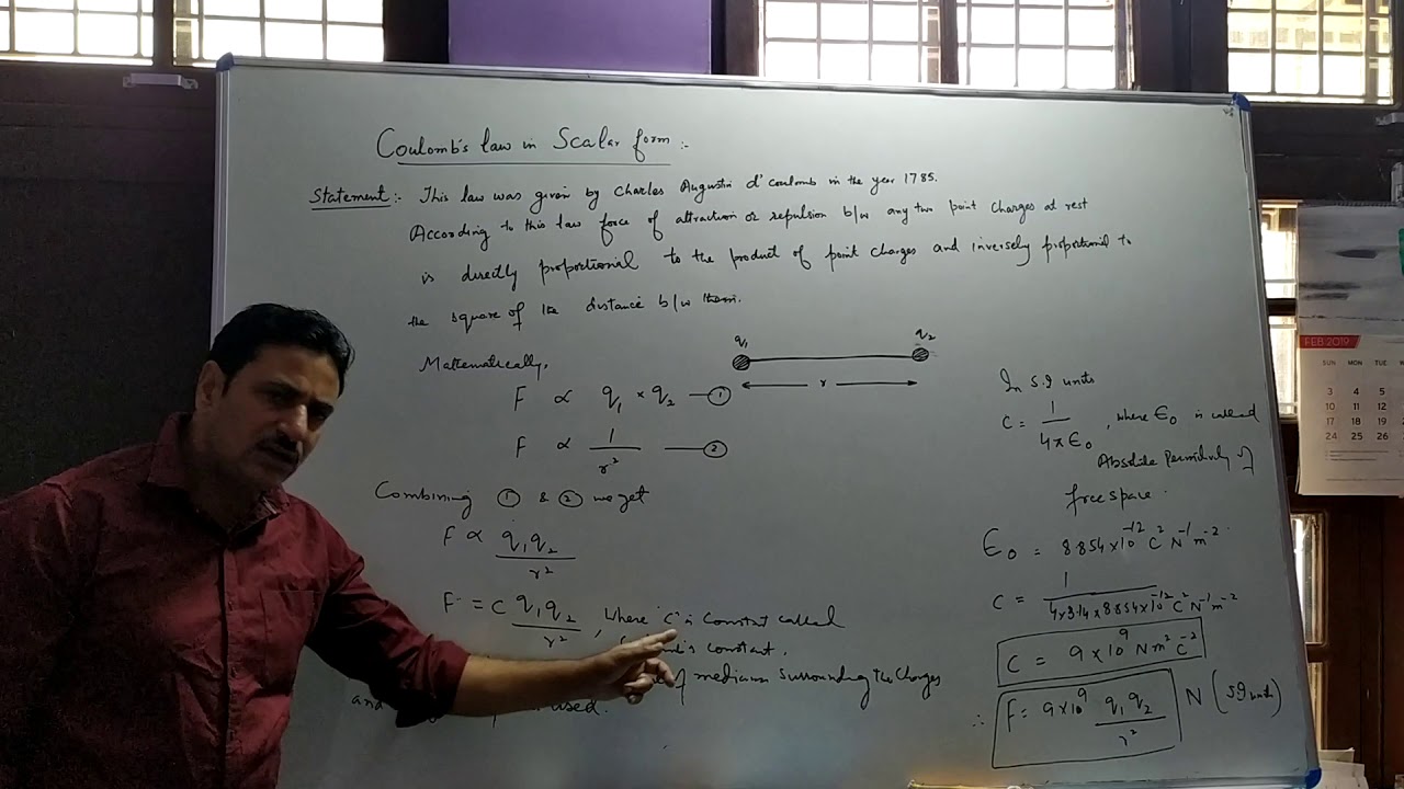 Coulomb's law in scalar form - YouTube
