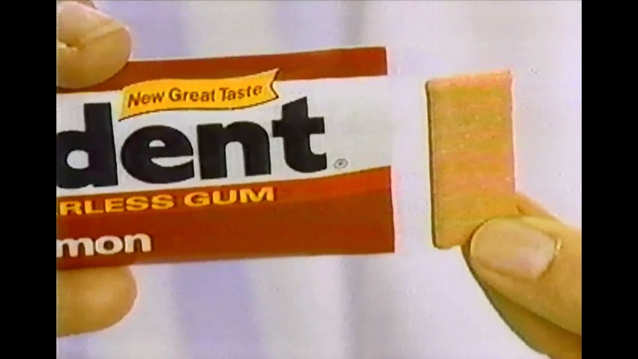 Trident gum 1986 TV commercial "Now Trident's Softer" Great New Taste ...