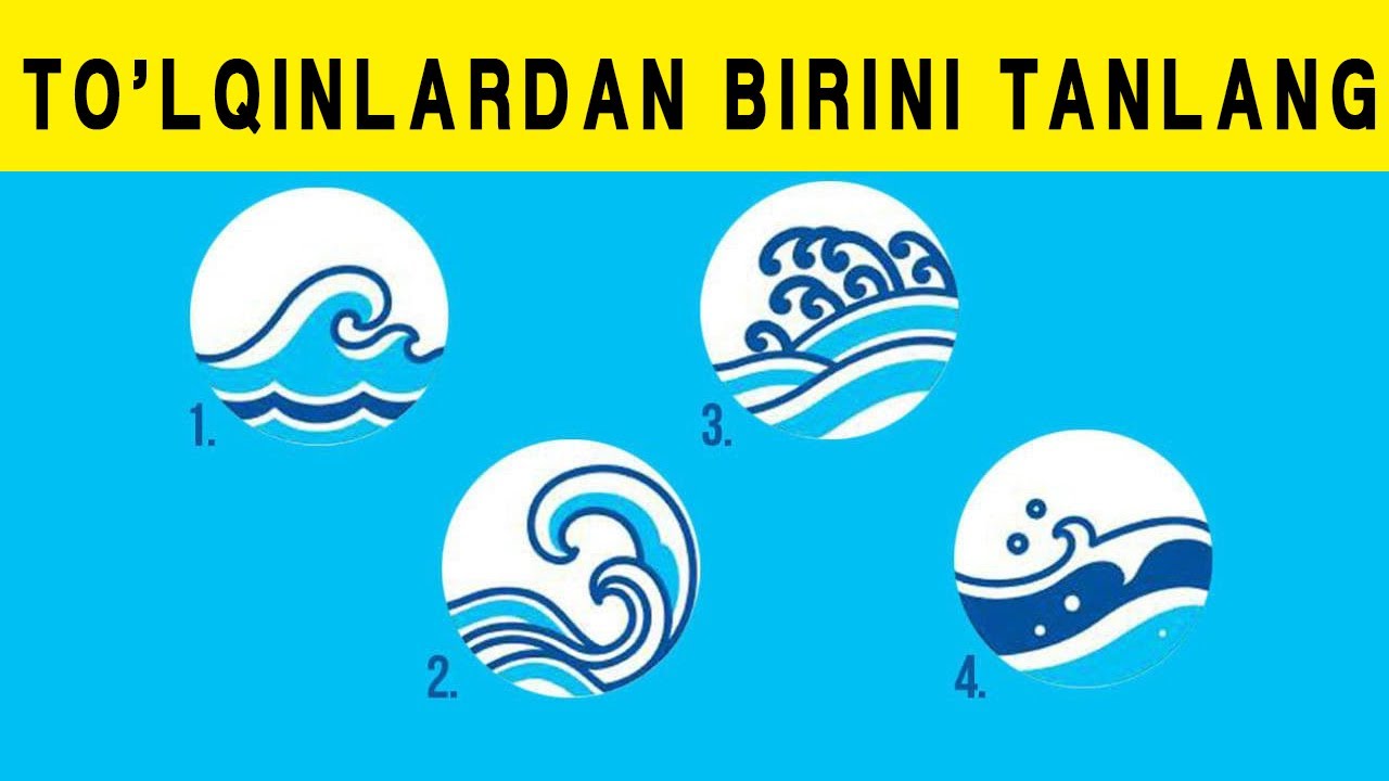 Psixologik test | TO'LQINLARDAN BIRINI TANLANG VA MUAMMOLARINGIZNI HAL ...