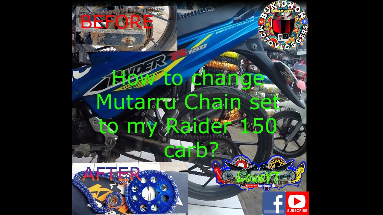 How to install mutarru chain set to my raider 150 carb? | |LouieYT ...