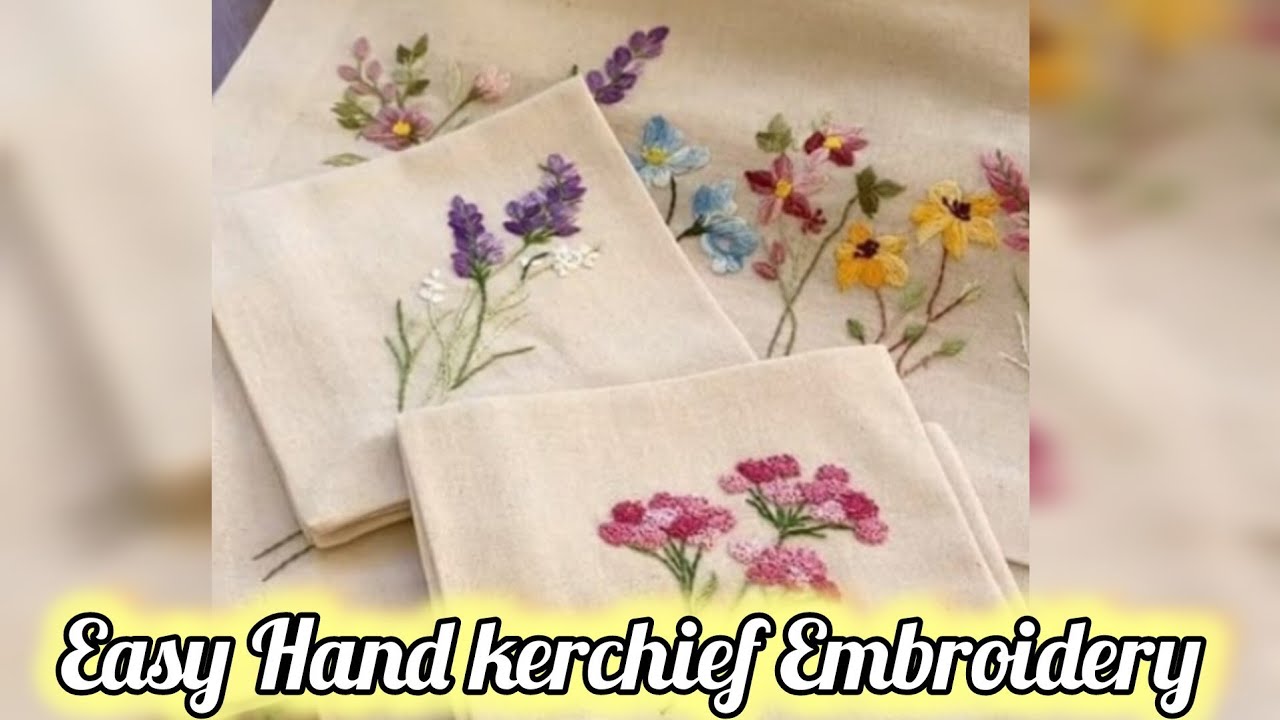 DIY Handkerchief Embroidery|Unique & Easy Embroidery Design|30 Days ...