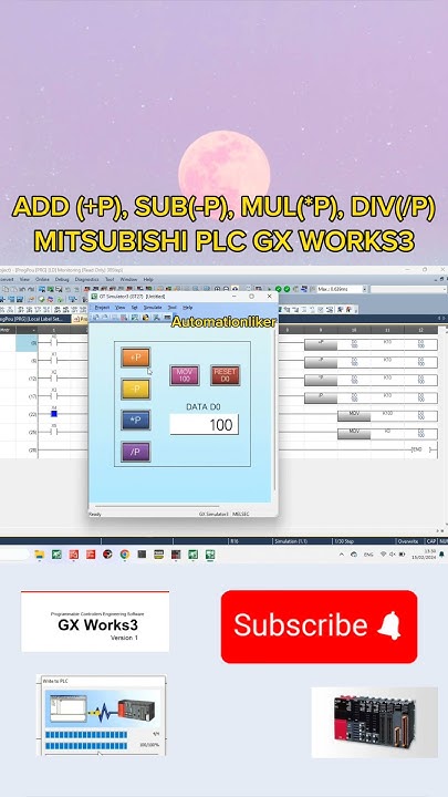 Add Sub Mul Div Arithmetic Instruction Mitsubishi Plc Gx Works3 Mitsubishi Shorts Plc
