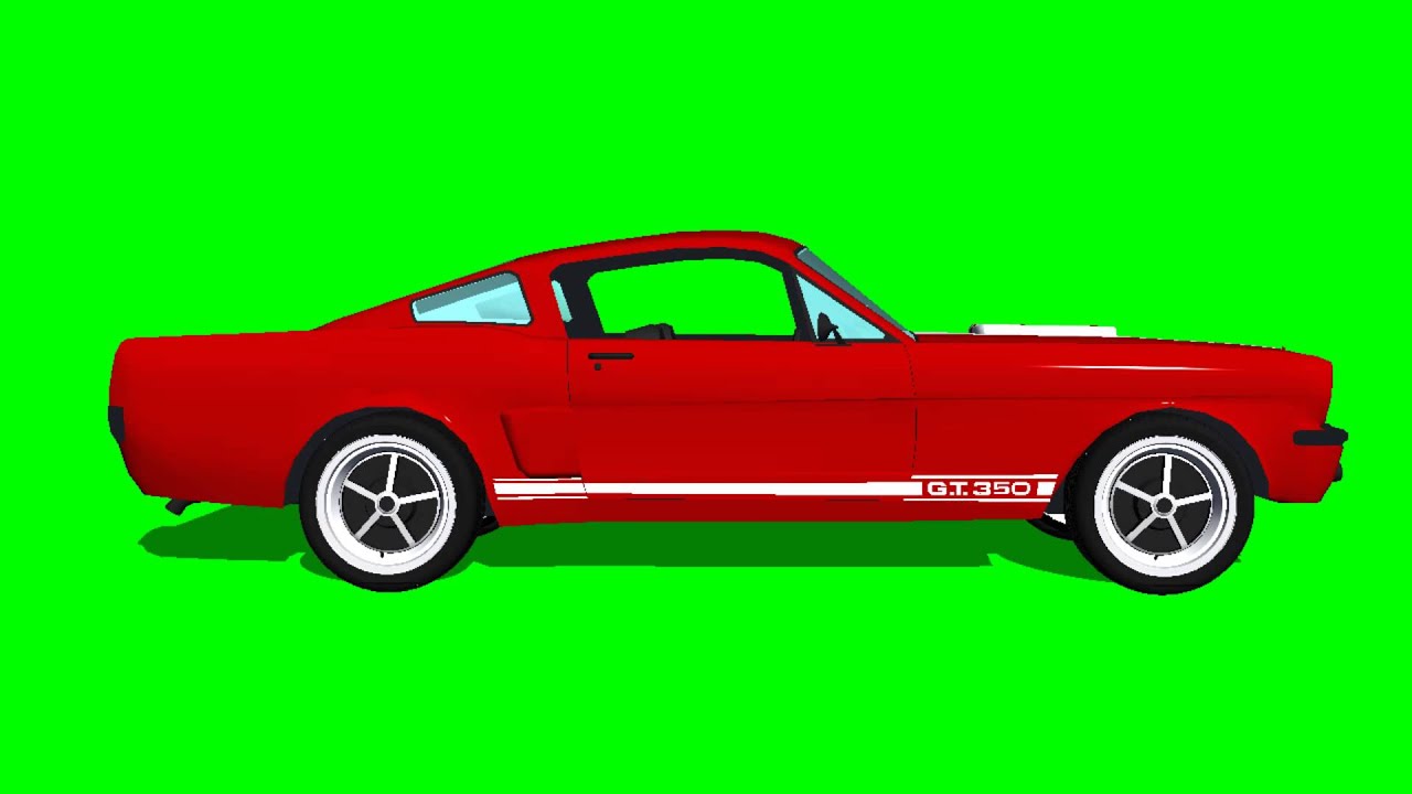 1966 Shelby Mustang G.T. 350 drive animation - green screen - free use ...