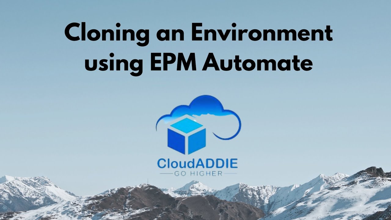 EPM Automate: Cloning An Environment - YouTube