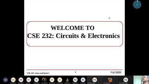 CSE231 - Circuits And Electronics Fall 2020 - YouTube