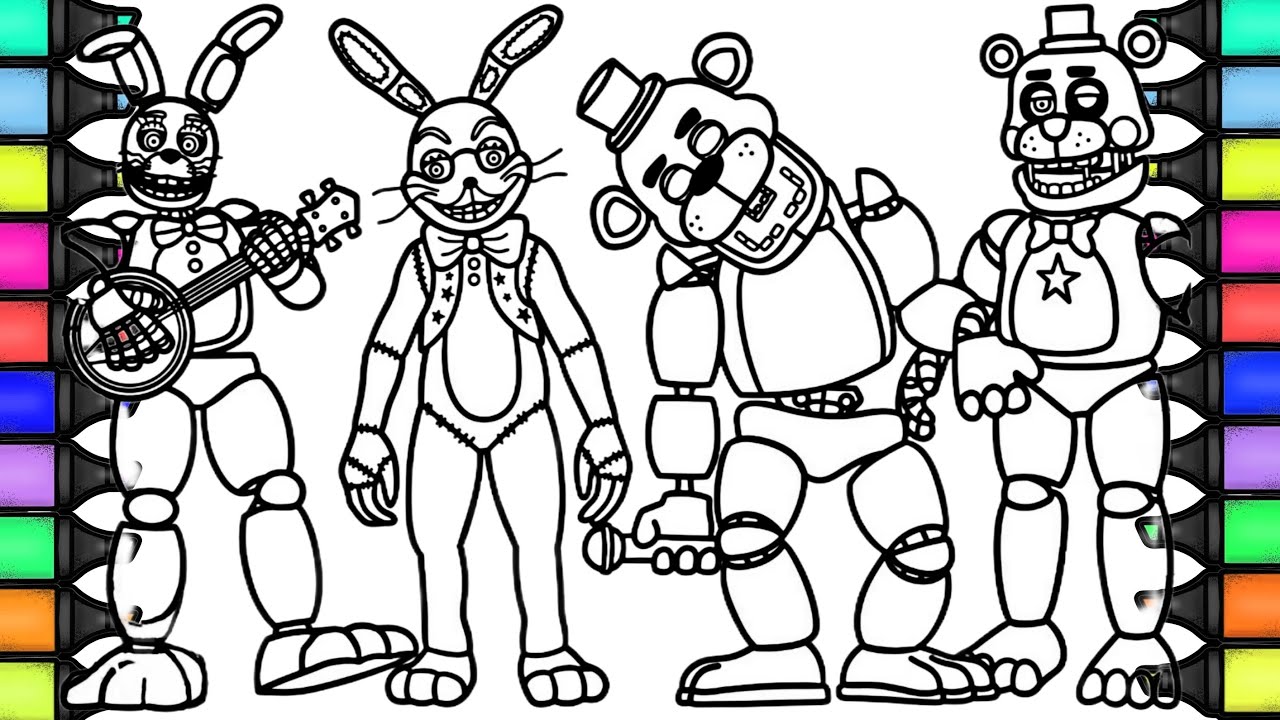FIVE NIGHT'S At FREDDY'S Coloring Pages / HOW TO COLOR GOLDEN FREDDY ...