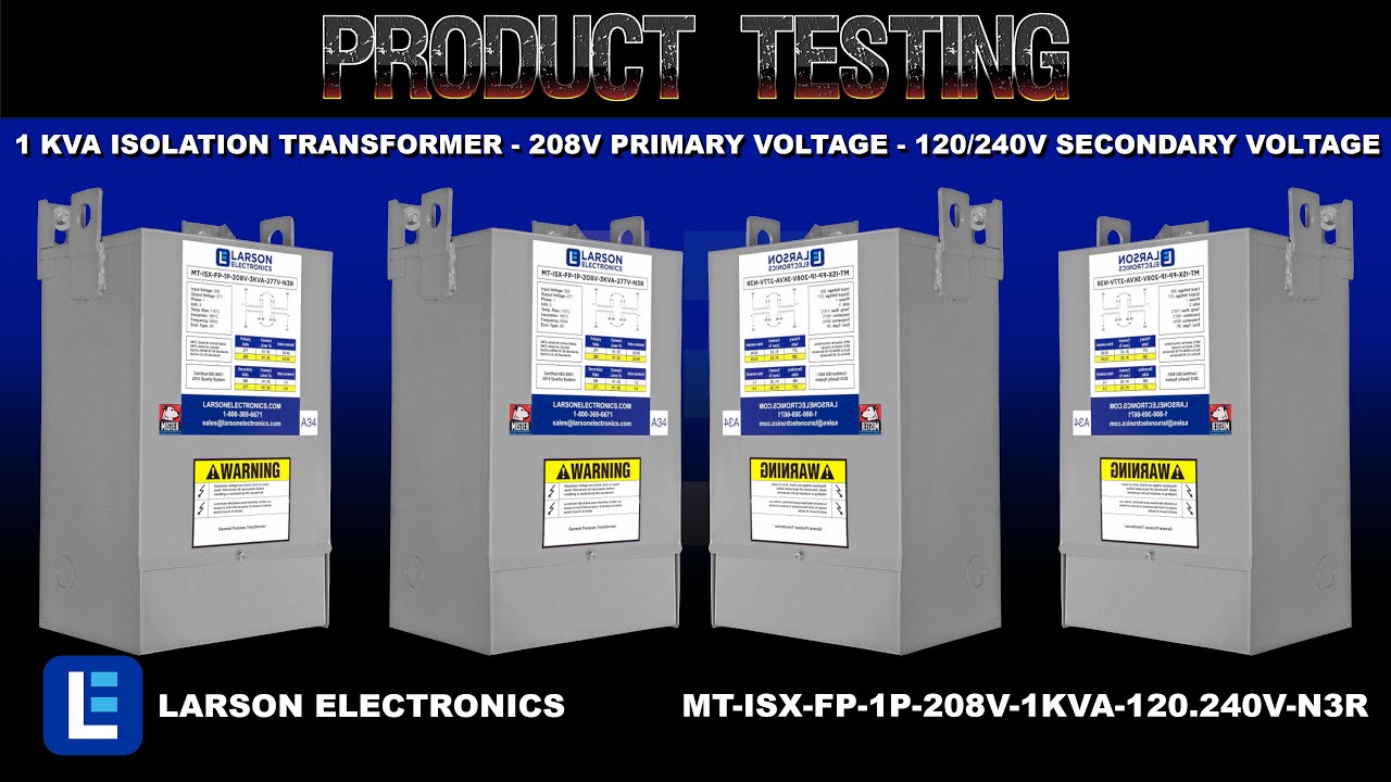1 kVA Isolation Transformer - 208V Primary Voltage - 120/240V Secondary ...