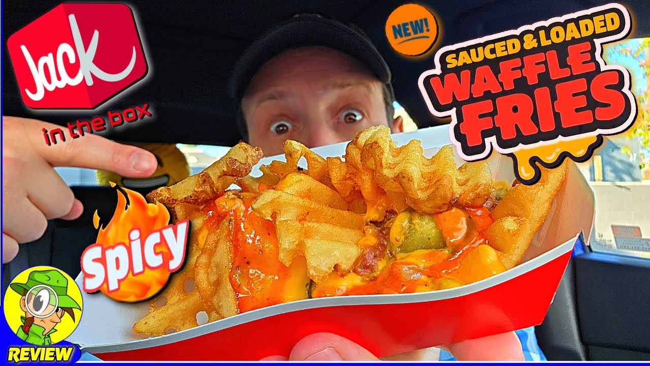 Jack In The Box® Spicy Sauced & Loaded Waffle Fries Review 🃏🔥🧀🍟 ⎮ Peep ...