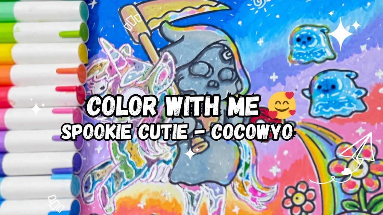 Color With Me | Spookie Cutie - Coco Wyo Coloring Book | Using Acrylic ...