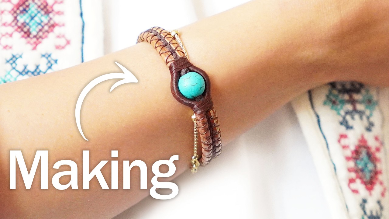 How to Make a Pine Needle Bracelet with Turquoise Stone | DIY Handmade ...