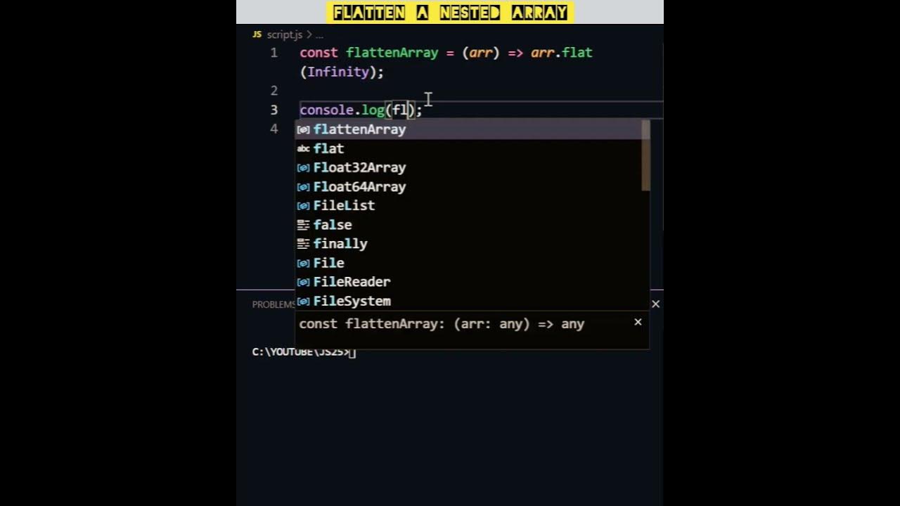 Javascript Trick Flatten A Nested Array In Seconds Coding Shorts Theroxycoder Youtube