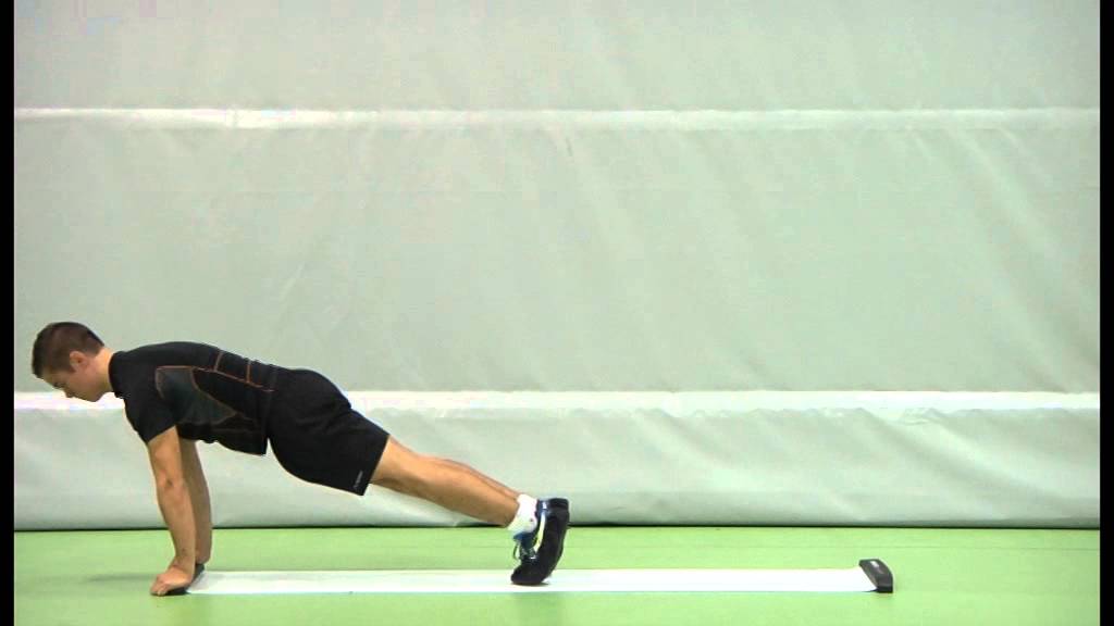 Push up position legs straight hip flexion - YouTube
