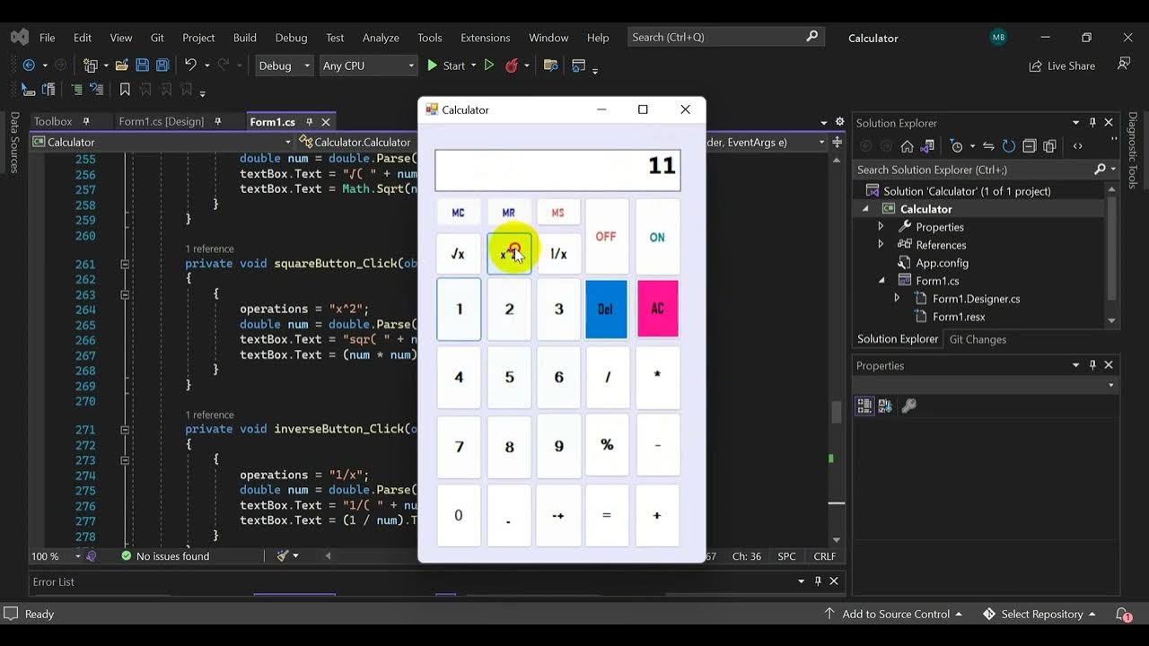 How To Make A Calculator In C Windows Form Application Youtube