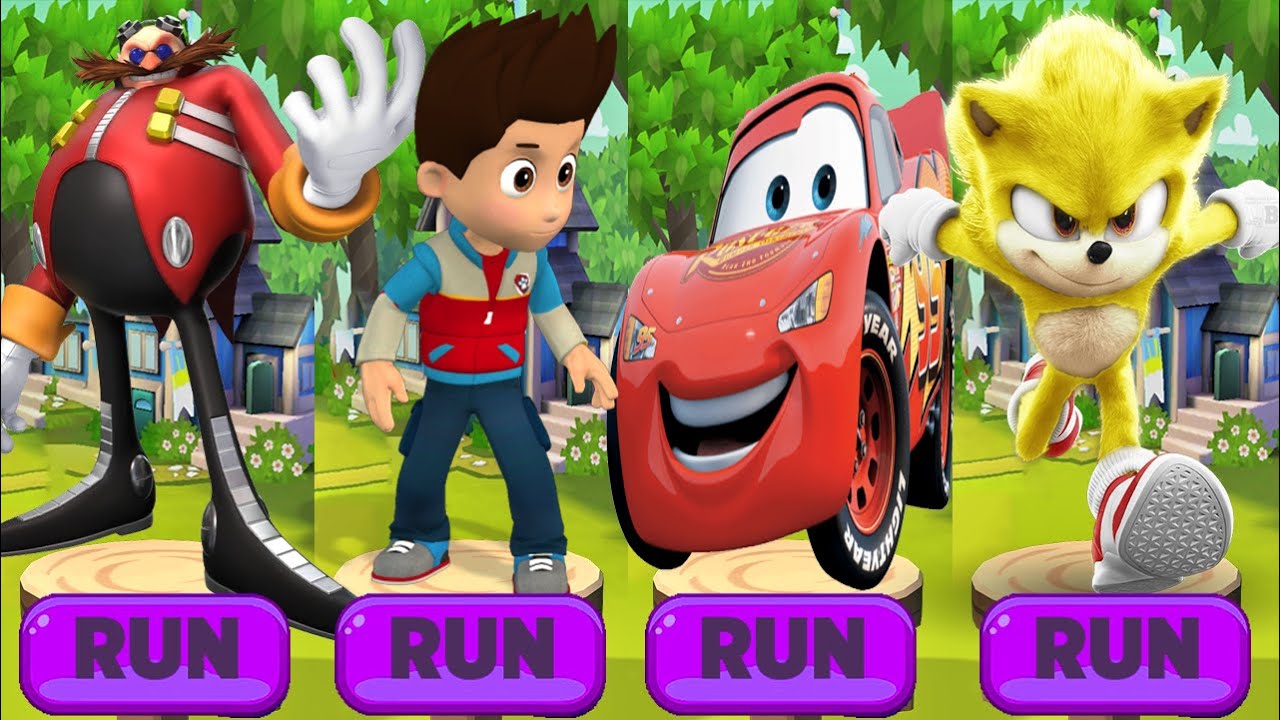 Tag with Ryan -Ryder vs Lightning McQueen vs Sonic Dash Dr Eggman and ...