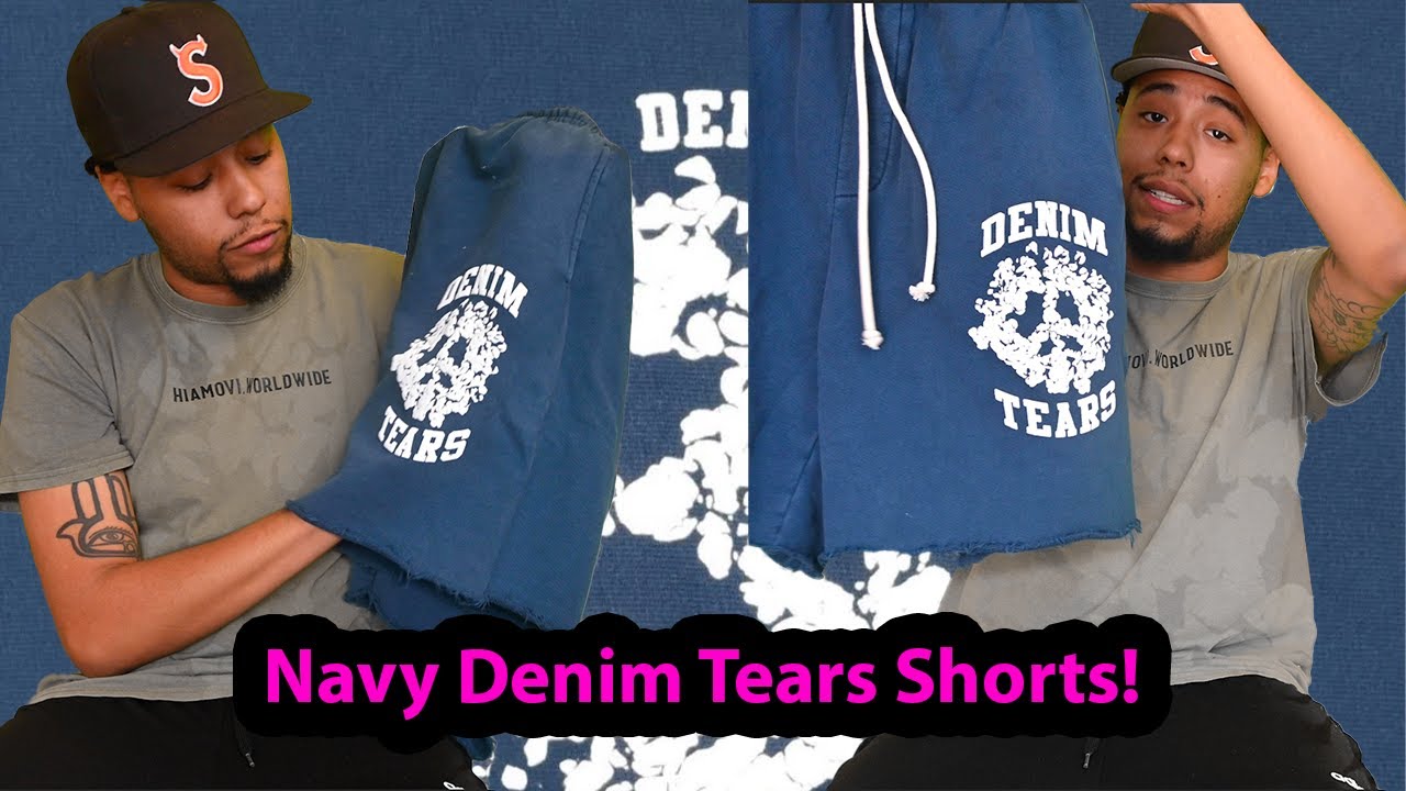 Denim Tears SS24 Navy Blue University Shorts Unboxing & Review! - YouTube