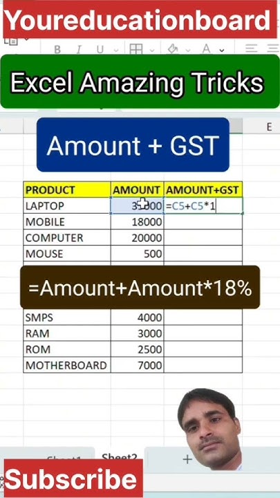 Amount & GST with excel#excelclub #excelworld #exceltricks #exceltech #exceltech #exceltips # ...