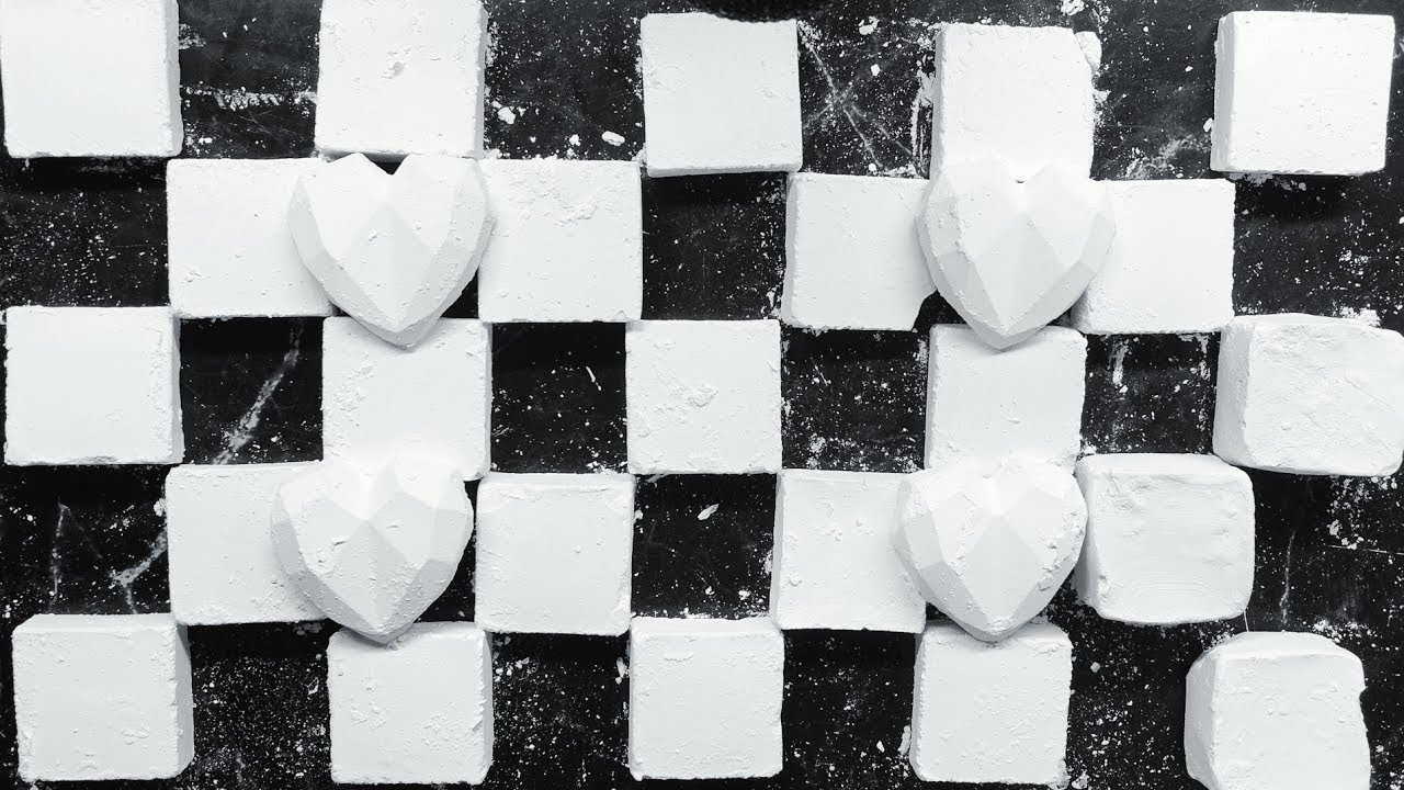 White Pasted purple homemade Soft gym chalk blocks | satisfying | ASMR ...