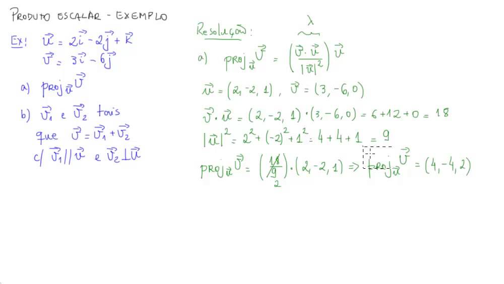 07 - Produto escalar - Exemplo - YouTube