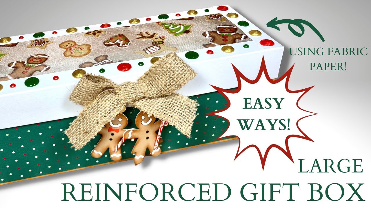 EASY WAYS! | Reinforced Gift Box with FABRIC PAPER LID! - YouTube