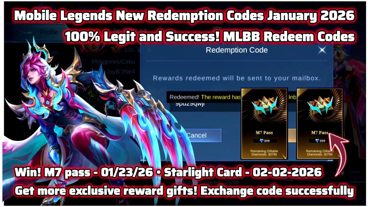 Mobile Legends New Redeem Codes January 22, 2026 MLBB Redeem Codes + M7 ...