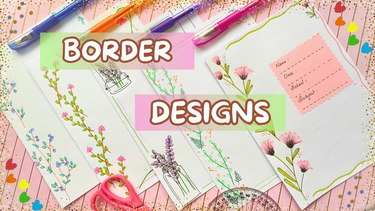 💞 5 Easy Border Design ideas for Project | Front Page Designs for ...