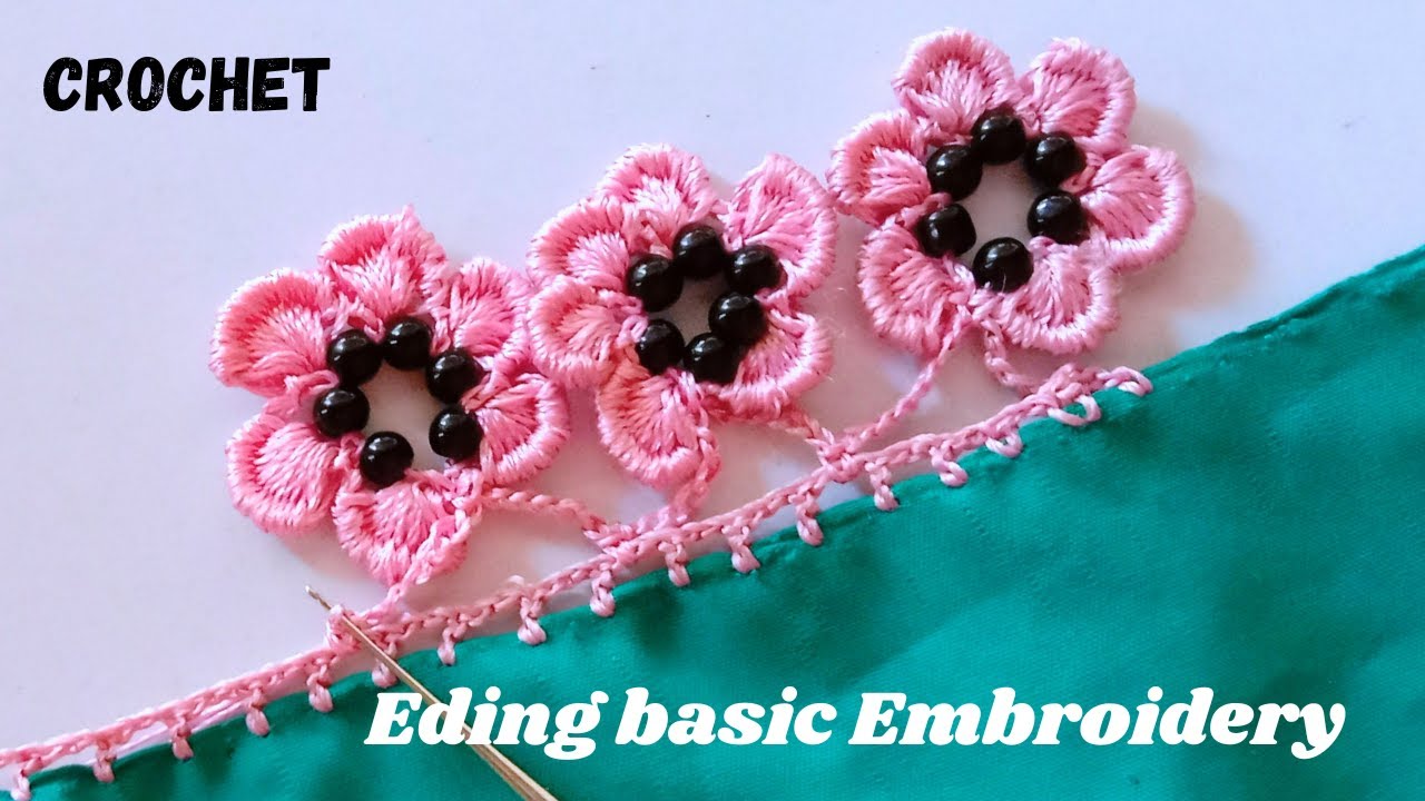 How to crochet for beginners|Embroidery fabric crochet|Qureshia lace ...