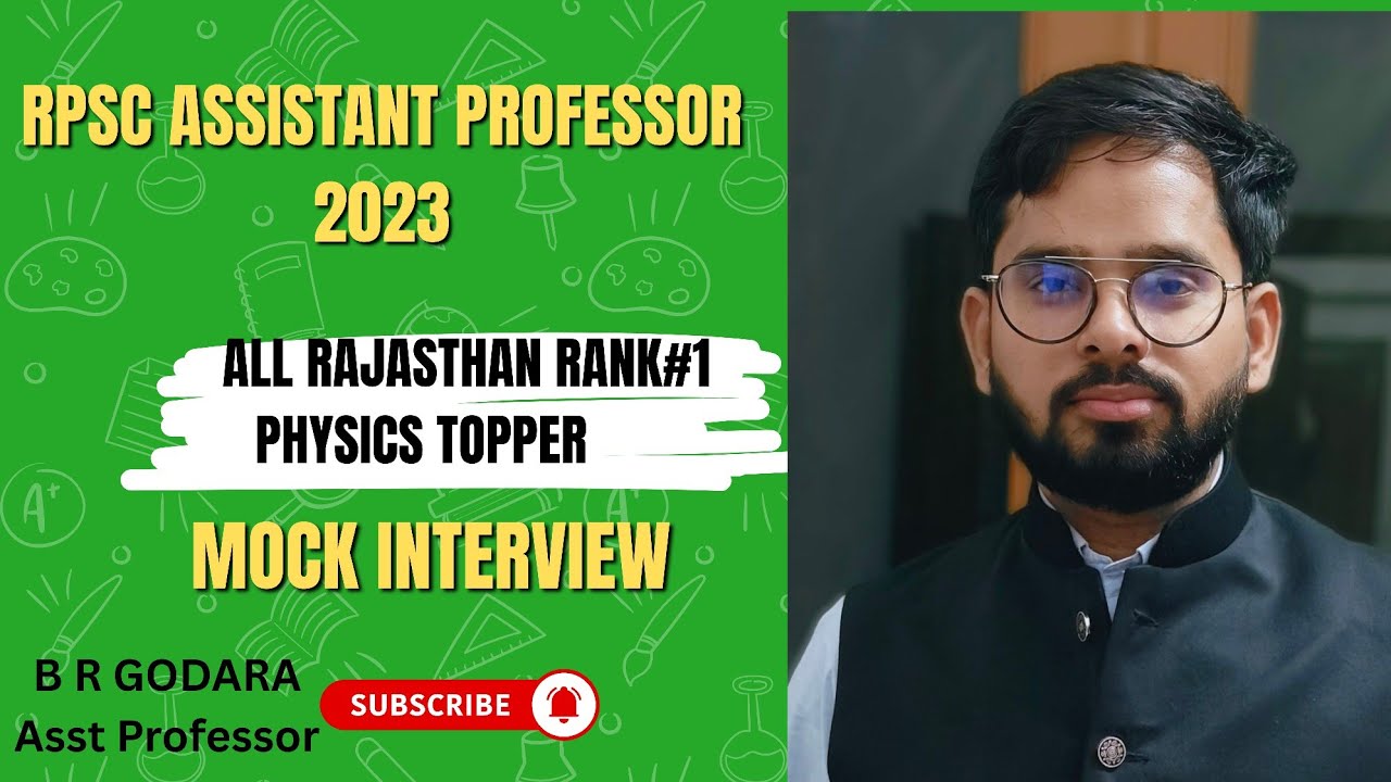 PHYSICS TOPPER INTERVIEW| RPSC ASSISTANT PROFESSOR PHYSICS |2023 RANK 1 ...