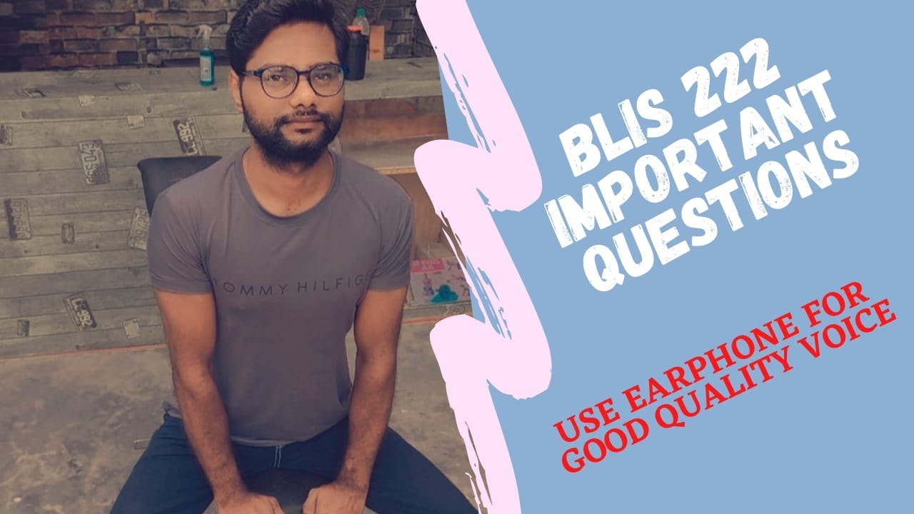 BLIS 222 important questions Live uncut Recorded Class|ignou BLIS 222 ...