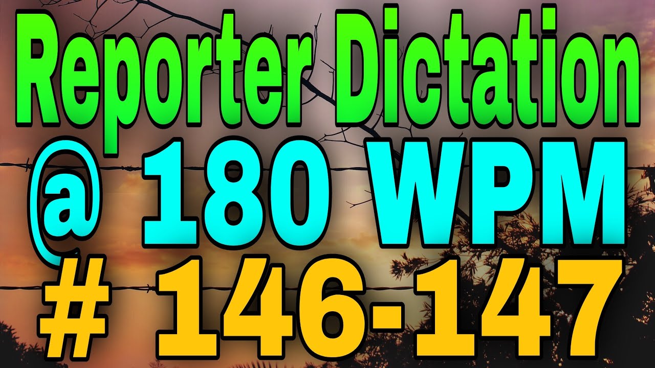 180 wpm english dictation | Parliamentary Reporter dictation 180 wpm | 900 words - YouTube