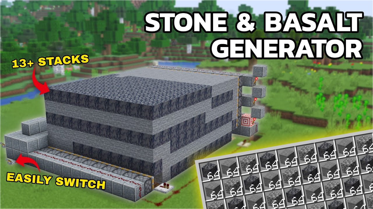 Minecraft BEST Cobblestone, Stone & Basalt Generator - NEW DESIGN ...