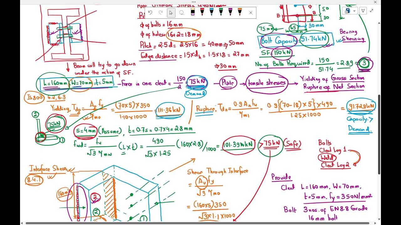 Lecture 9 - Design of Beam Column Shear Connection (IS 800) - Manual ...