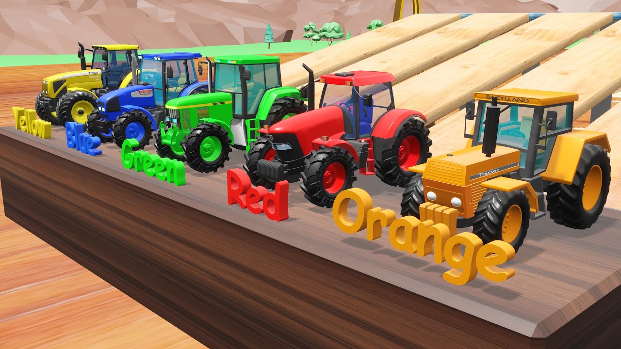 Wooden Box with Tractors and Colorful Paints - See what Colors the ...