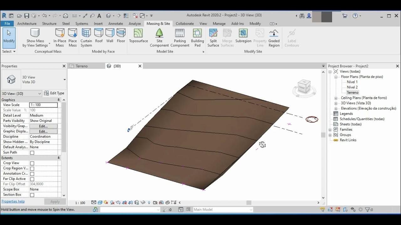 REVIT 2022 - AULA 52 - TOPOGRAFIA 1 - Toposurface, building pad - YouTube