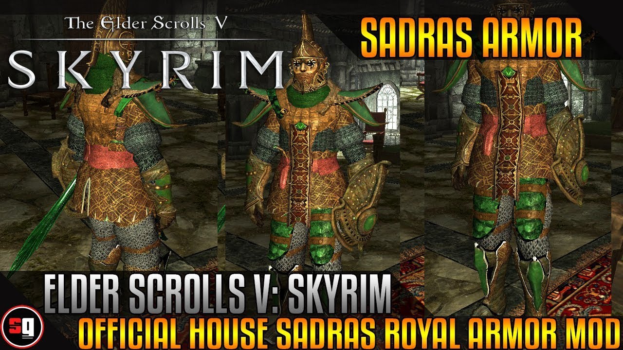 Skyrim - Official House Sadras Royal Armor Mod - YouTube