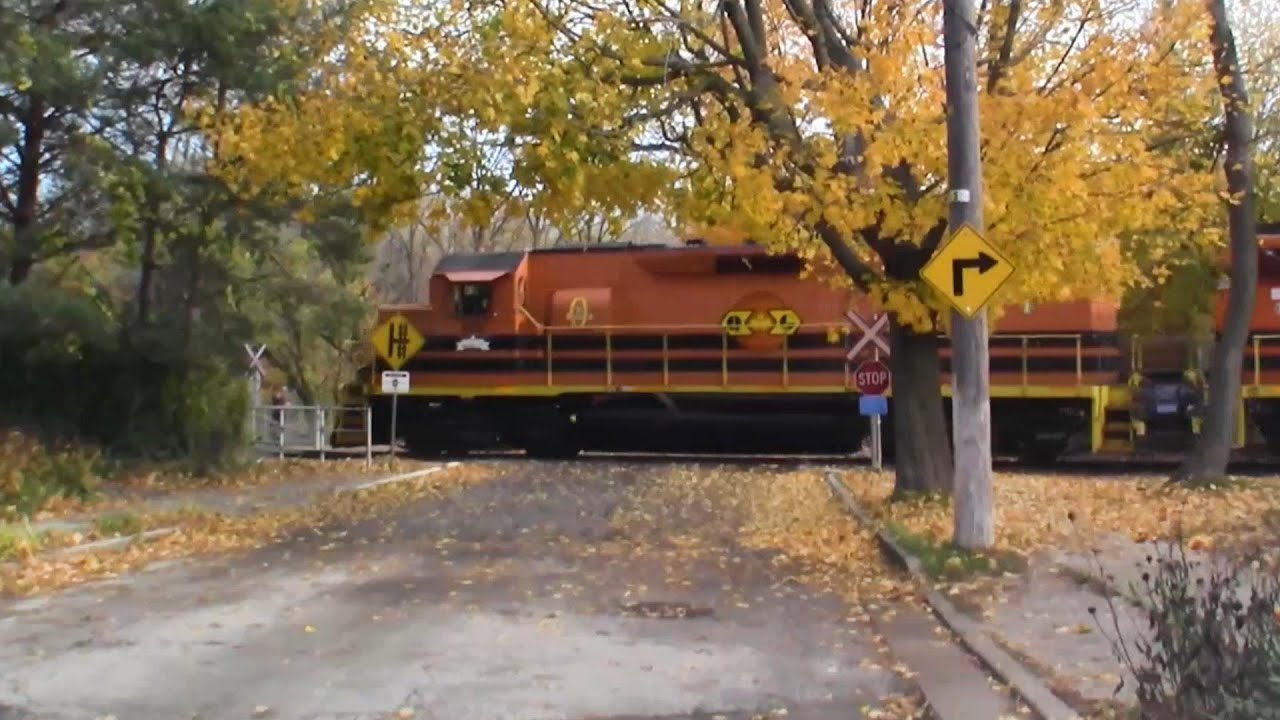 Finally a GEXR Train crossing Marcon St on the Guelph Junction Railway ...
