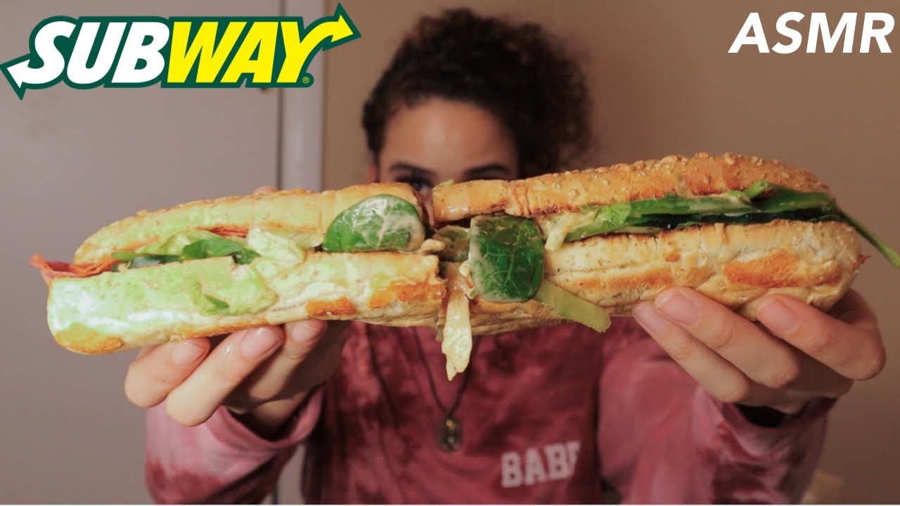 ASMR SUBWAY EATING SHOW *Eating Sounds* - YouTube