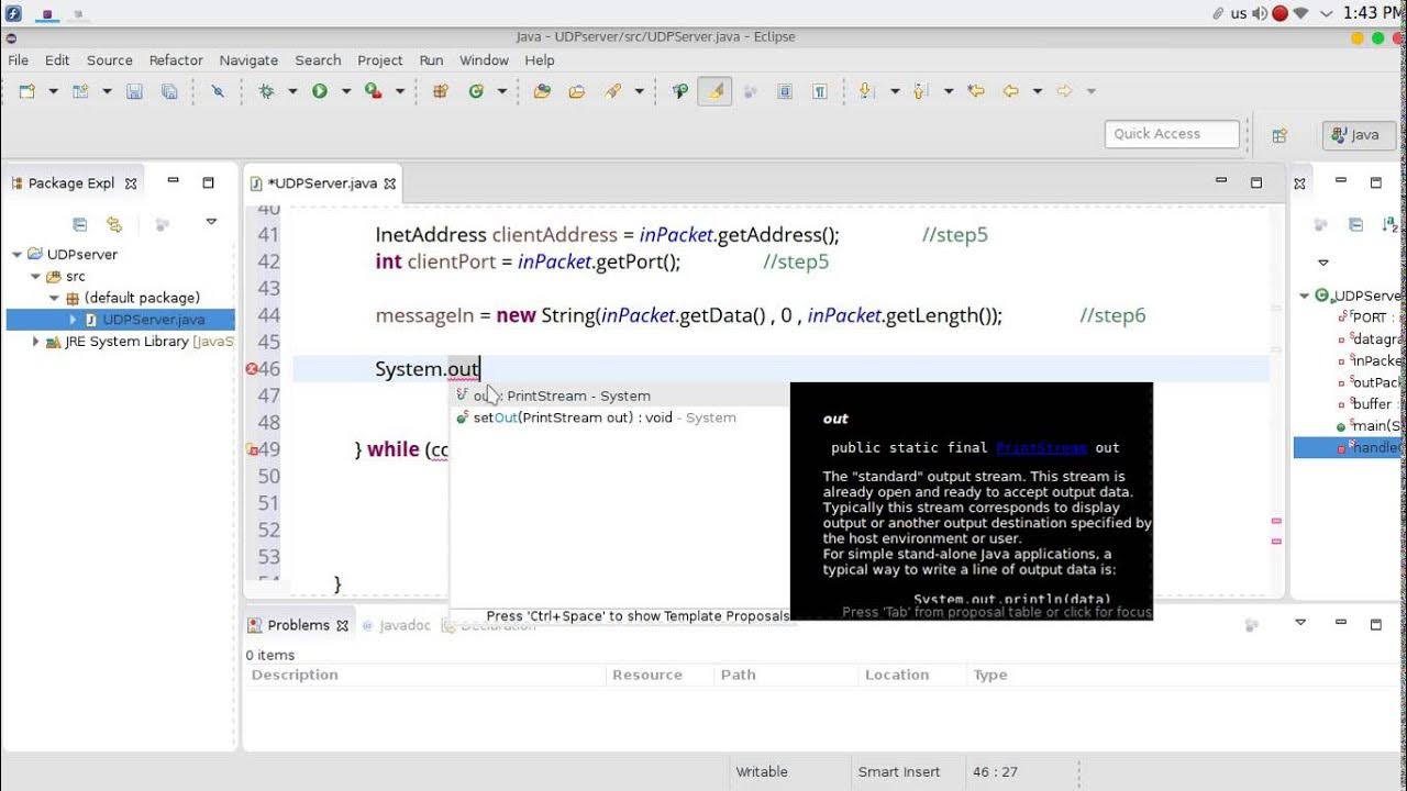 71 JAVA Networking Chat Server Client UDP - YouTube