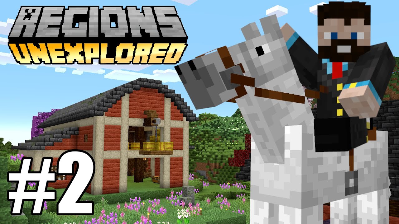 BEAUTIFUL BARN BUILD! - Minecraft Regions Unexplored Mod: Episode 2 - YouTube