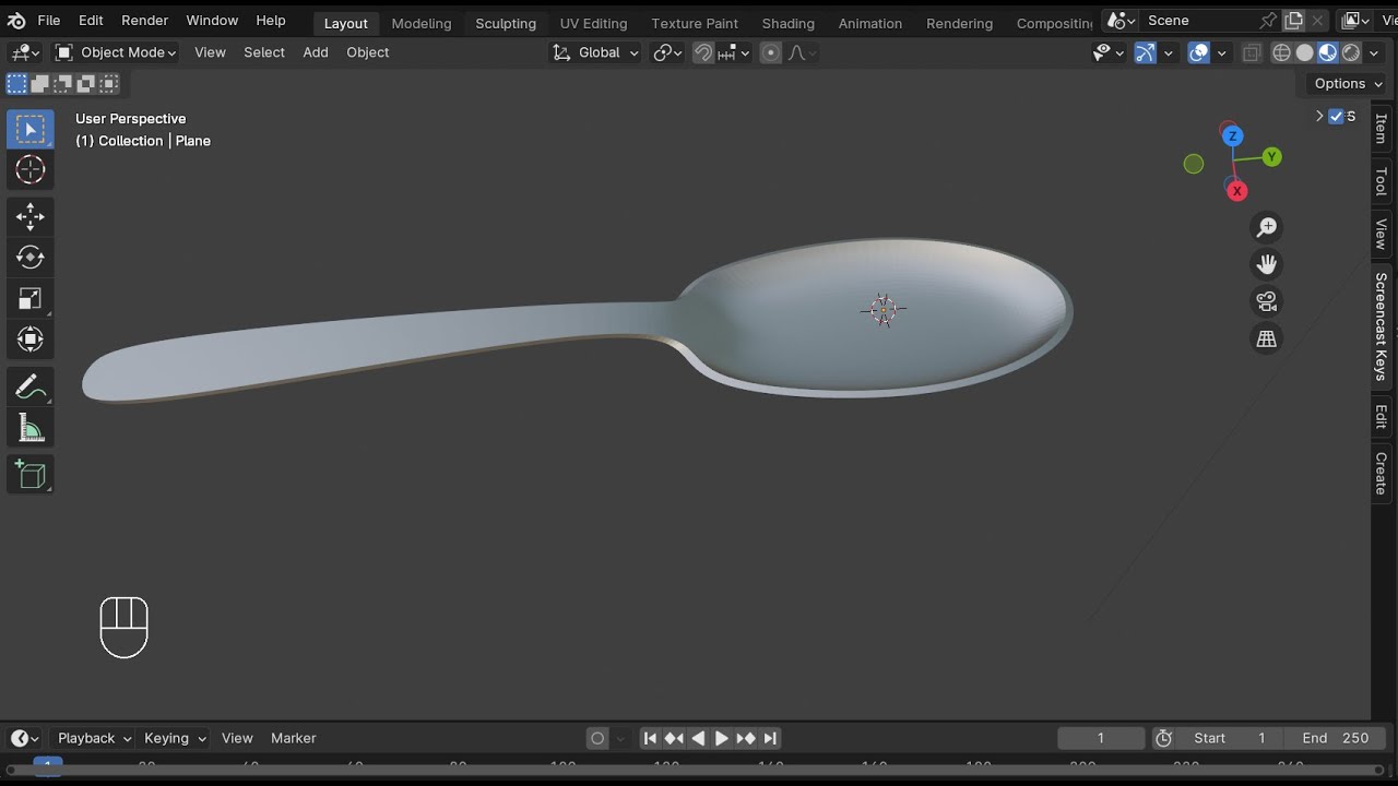 Tutorial basic 3D blender pemula | membuat sendok - YouTube