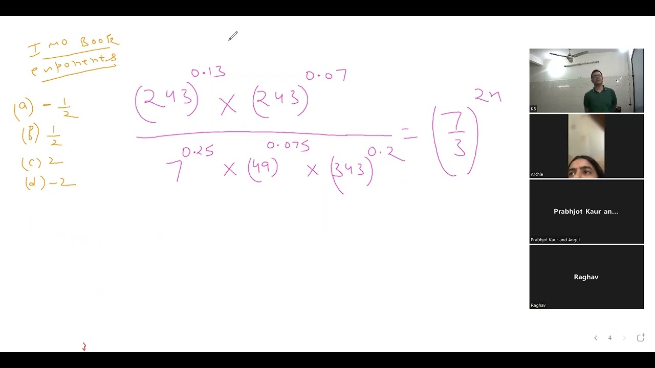class 8th IMO book tough exponent Question - YouTube