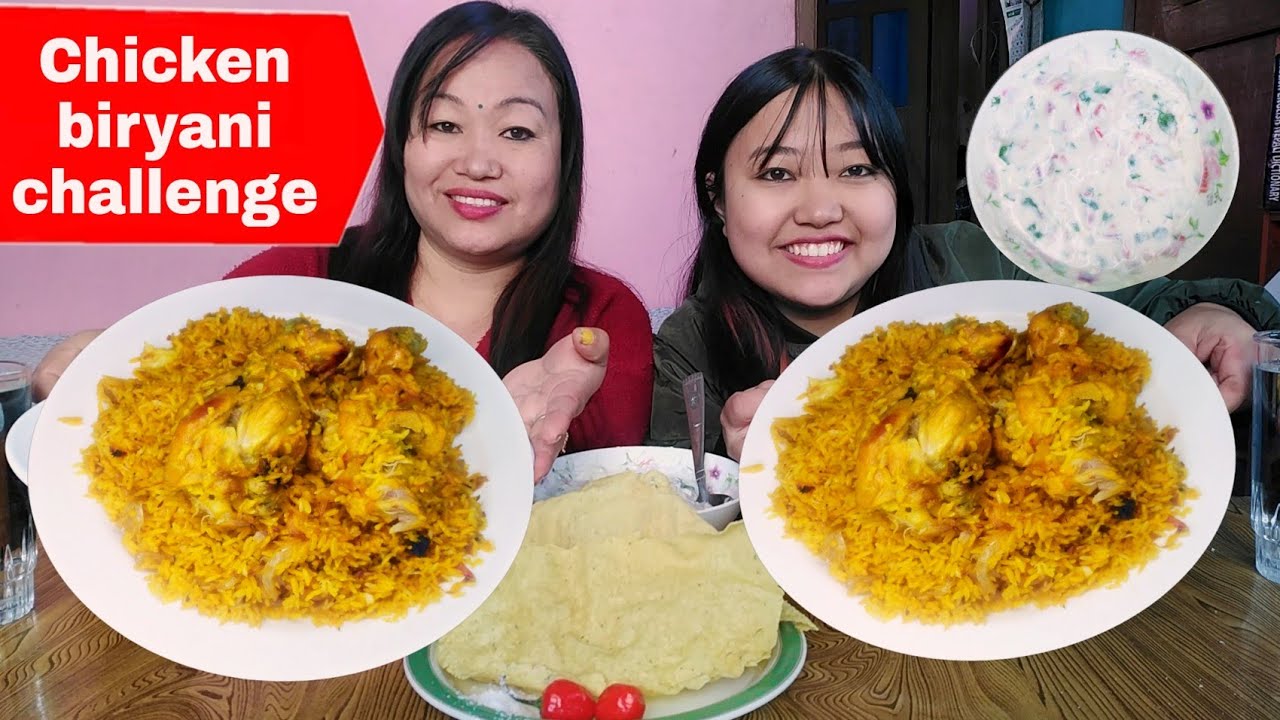 Chicken Biryani Challenge with Raita and akabare khorsani | Mummy's ...