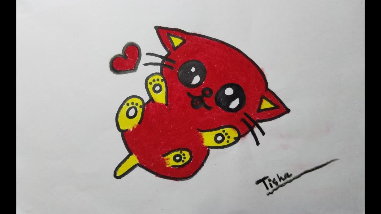 HOW TO DRAW A CUTE BABY KITTEN step by step@TishaArtGallery - YouTube