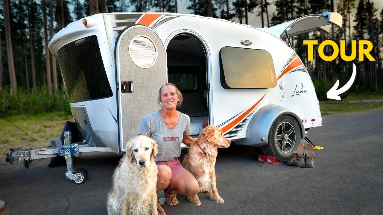Solo Female and 2 Dogs Living In a Teardrop Trailer - YouTube