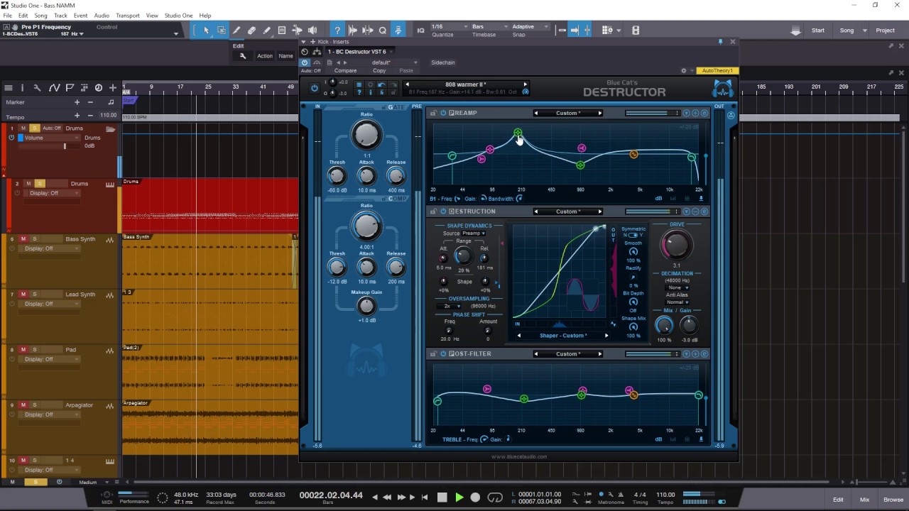 Blue Cat Audio's Destructor On A 808 Style Kick - YouTube