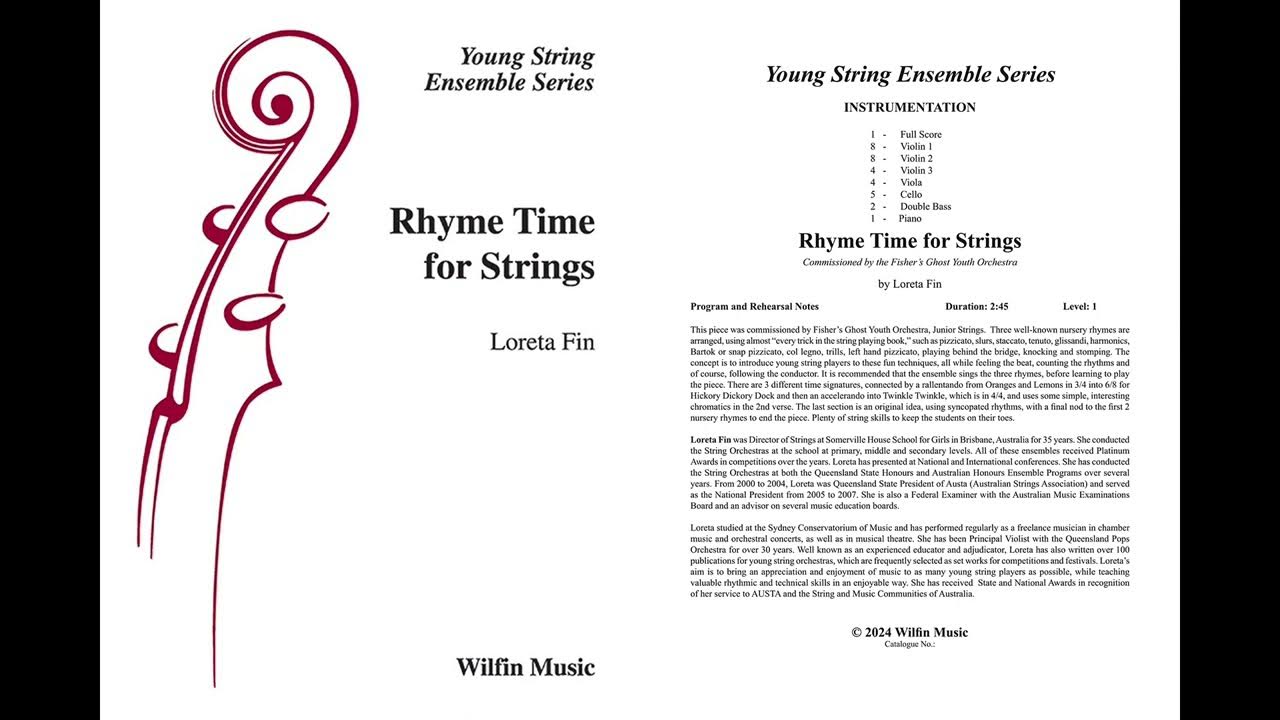 Rhyme Time for Strings, by Loreta Fin – Score & Sound - YouTube