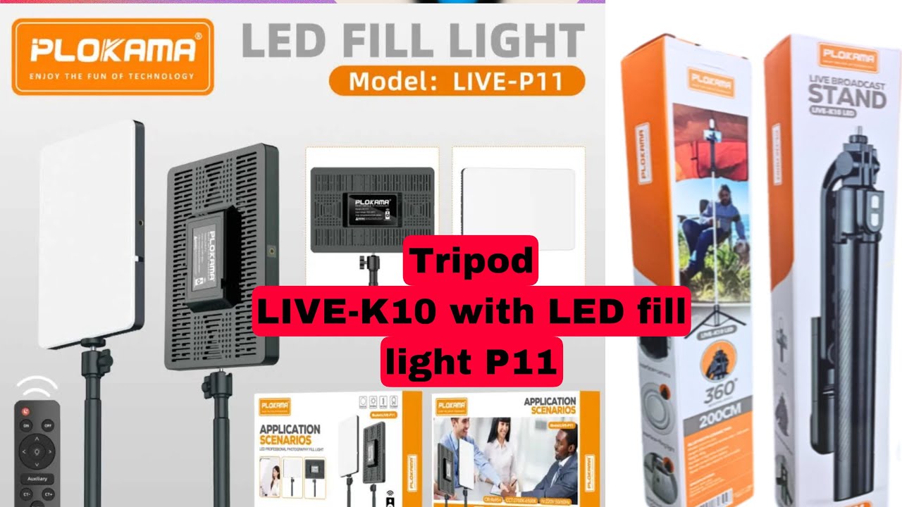 LED Fill Light Panel Video Light with Stand Plokama LIVE-P11 - YouTube